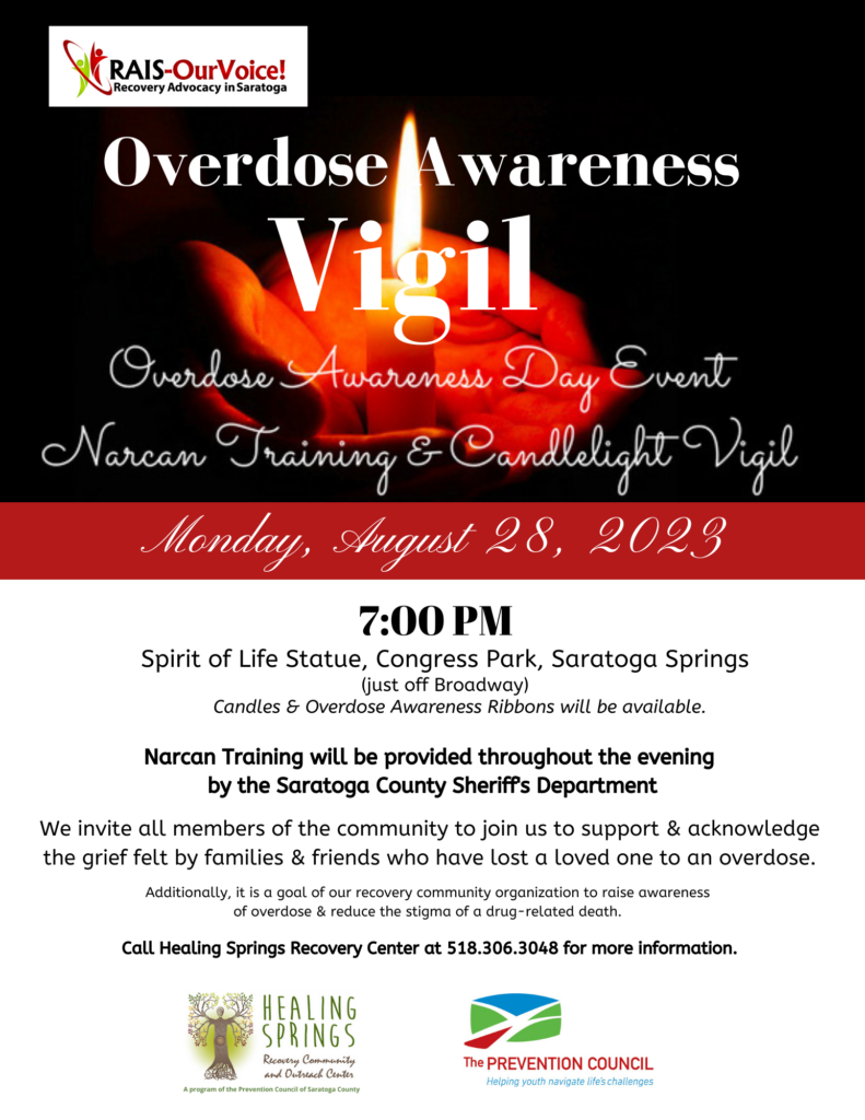 RAIS-Our Voice! - Overdose Awareness Vigil Day Event - Spirit of Life ...
